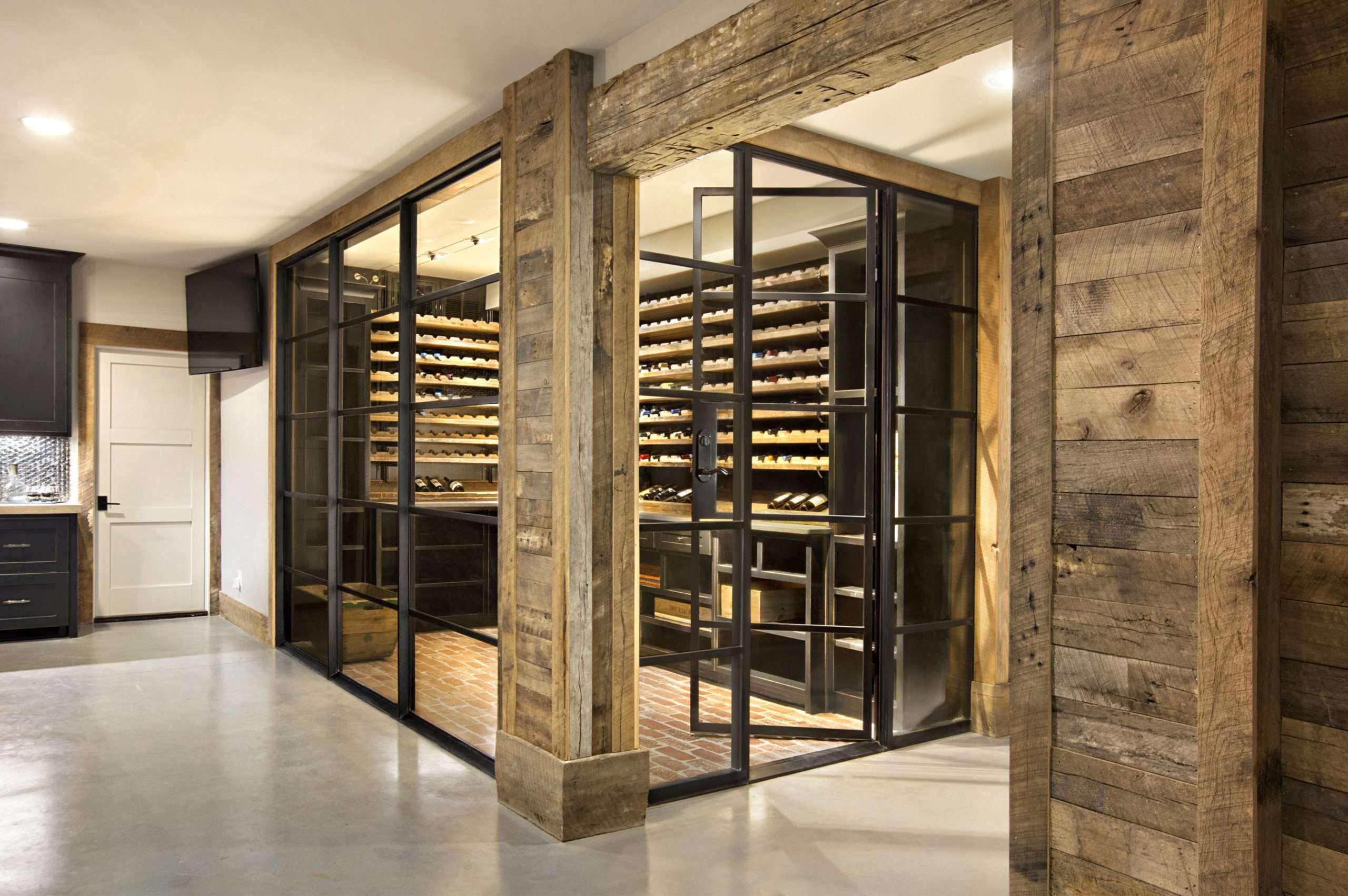 Glass Wine Cellar Doors - French Steel Company
